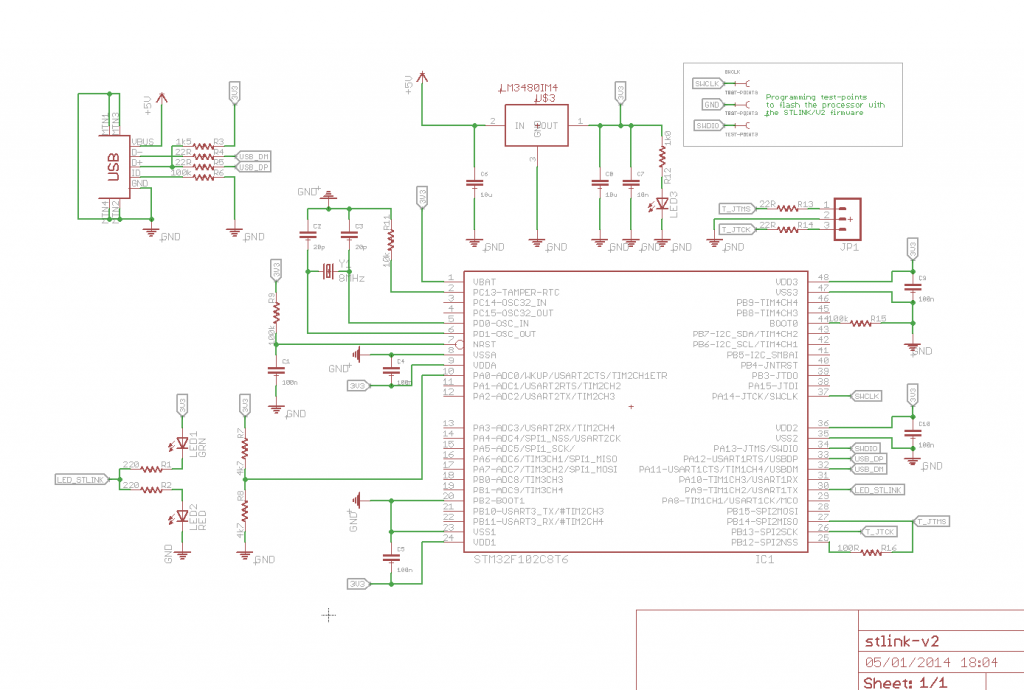 Build a mini ST-LINK/V2 programmer/debugger for the STM32